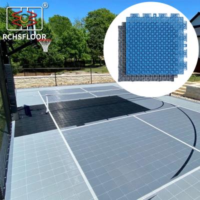 China Interlocking Outdoor Basketball Court Tiles 25x25x1.27cm UV Resistant PP for sale