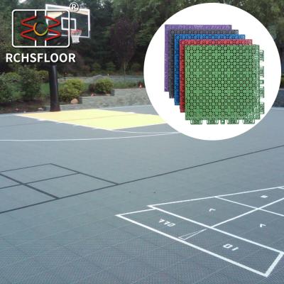 China Slip Resistant Polypropylene Interlocking Tiles 1.27cm Outdoor Basketball Court Mat for sale