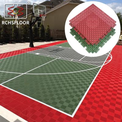 China PP Interlocking Basketball Court Tiles 25x25x1.27cm Easy Install Outdoor for sale