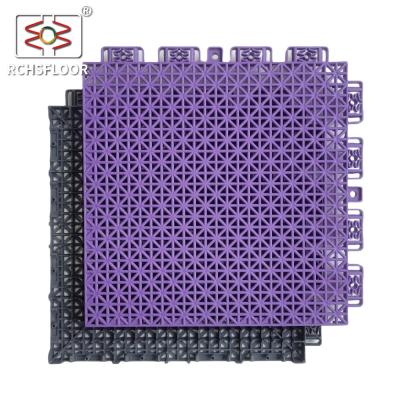 China PP Polypropylene Backyard Court Tiles 25x25cm 1.27cm Thick Interlocking Outdoor Basketball Flooring for sale