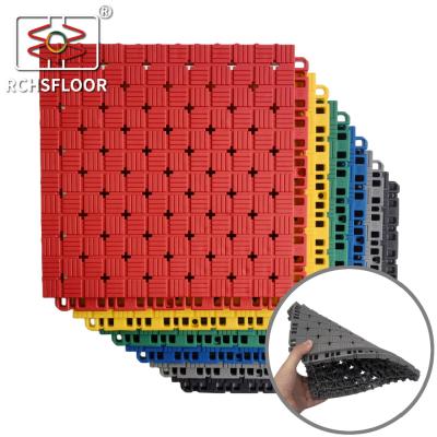 China 250x250mm Modular Sport Tiles Interlocking Plastic Floor Tiles for sale