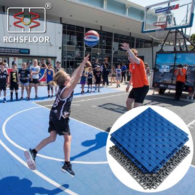 China Customized TPE Volleyball Sport Court Tiles 250x250x16mm Interlocking Flooring for sale