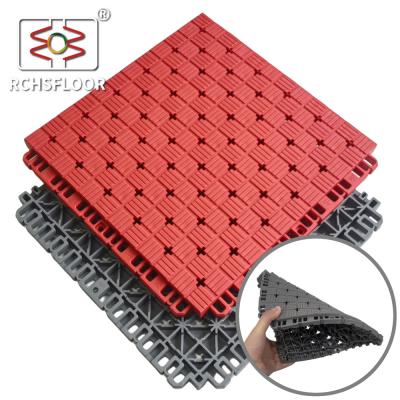 China TPE Modular Sport Tiles 250x250x16mm 410g Outdoor Basketball Court Flooring for sale