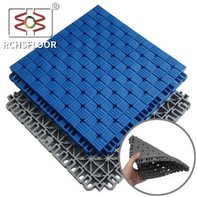 China TPE Modular Sport Tiles 410g Basketball Court Flooring 250x250x16mm for Backyard for sale