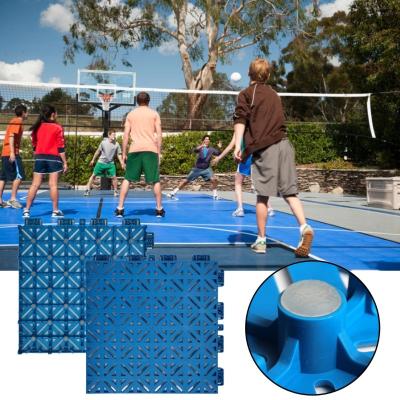 China Interlocking Sports Court Tiles 304.8mm 16.1mm PP for Basketball Tennis Badminton Pickleball for sale