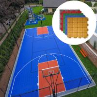 China PP Interlocking Sports Court Tiles 340x340mm with 36% Shock Absorption - FIBA 3x3 Certified Outdoor Basketball Flooring for sale