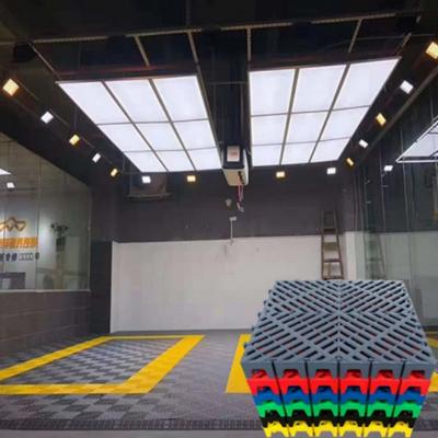 China Non-Slip Vented Garage Floor Tiles 400x400x20mm 440g PP Interlocking Flooring with CE RoHS Certification for sale