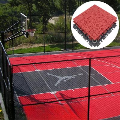 China PP Interlocking Sports Court Floor Tiles 340x340mm Outdoor Basketball Pickleball Badminton Mat for sale