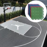 China Interlocking PP Plastic Outdoor Basketball Half Court Sports Floor Tiles 3x3 250x250x15mm for sale