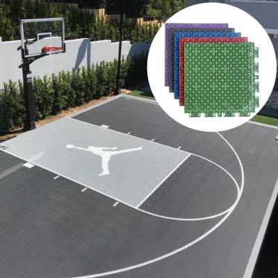China Interlocking PP Plastic Outdoor Basketball Half Court Sports Floor Tiles 3x3 250x250x15mm for sale