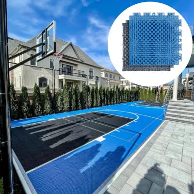 China Interlocking Sport Court Flooring Tiles 250x250x16mm PP Outdoor Basketball Tiles for sale