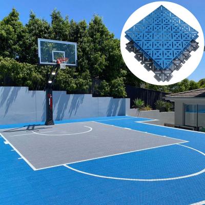 China RCHSFloor Interlocking Sports Court Tiles PP 304.8x304.8x16.1mm for Basketball Pickleball for sale
