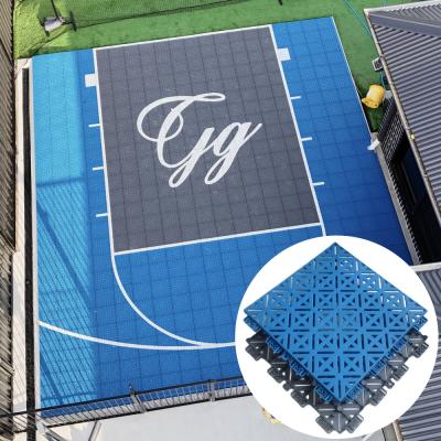 China PP Interlocking Basketball Court Flooring Tiles 304.8x304.8x16.1mm FIBA 3X3 Certified for sale