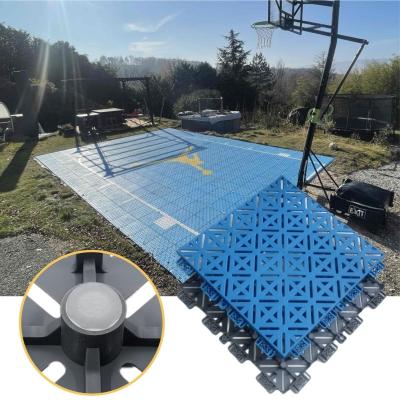 China Modular Outdoor Sports Tiles Basketball Court Flooring 340x340mm PP Interlocking DIY for sale