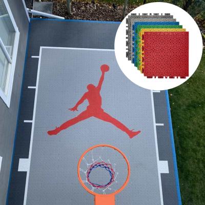 China PP Multi Sport Interlocking Tiles 340x340x18mm for Outdoor Indoor Pickleball Basketball Court for sale
