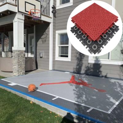 China Interlocking Sports Flooring Mat for Outdoor Basketball Pickleball Court 250x250mm for sale