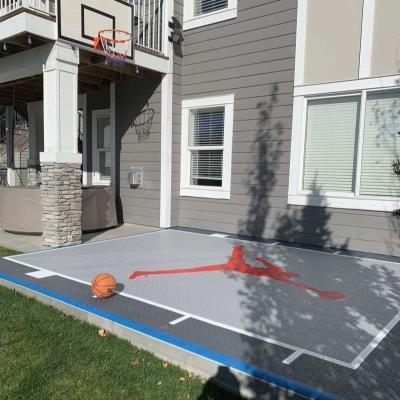 China Suspended 100% PP Plastic Sports Court Mat 250x250mm Indoor Outdoor Mobile Volleyball Basketball for sale