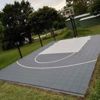 China PP Interlocking Sports Flooring Tile 250x250x15mm for Basketball Pickleball Court DIY Logo Custom for sale
