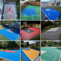 China PP Interlocking Sports Tiles 340x340mm 595g for Basketball Multi-Sport Courts for sale