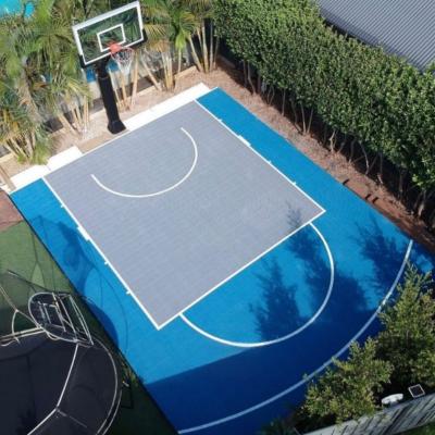 China TPE Interlocking Basketball Court Tiles 250x250x16mm Anti-Slip Outdoor Sports Flooring for sale
