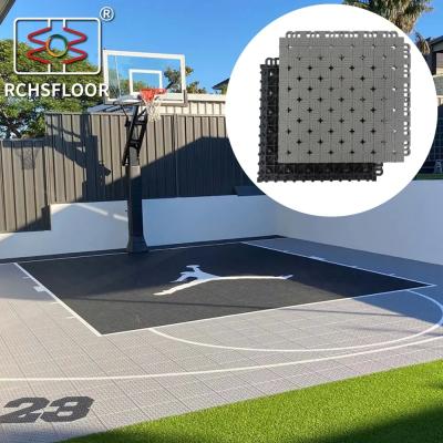 China TPE Interlocking Sport Floor Tiles 250x250mm FIBA 3X3 Certified 97% Ball Bounce for sale