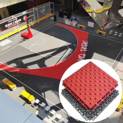 China TPE Interlocking Sports Floor Tiles 250x250mm 97% Ball Bounce for Basketball Courts for sale