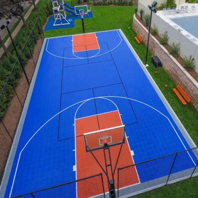 China FIBA Certified TPE Interlocking Sport Tiles 250x250x16mm for Basketball Courts for sale
