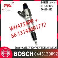 China Original Diesel Common Rail Injector 0445120092 504194432 for CASE New Holland Fiat for sale