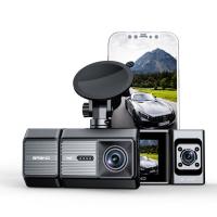 China HDR Sony Starvis 2 Dash Cam Triple Lens Truck Car Dash Cam For Front 4K And 1080P  for sale
