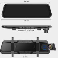 China Multi Language Rearview Mirror Dash Cam 9.66 Inch Touch Screen HDR Night Vision Car Dash Cam for sale