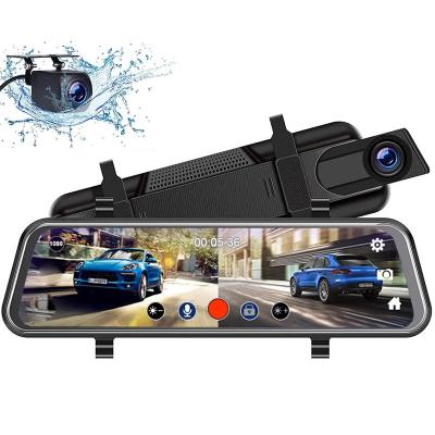 China Multi Language Rearview Mirror Dash Cam 9.66 Inch Touch Screen HDR Night Vision Car Dash Cam for sale