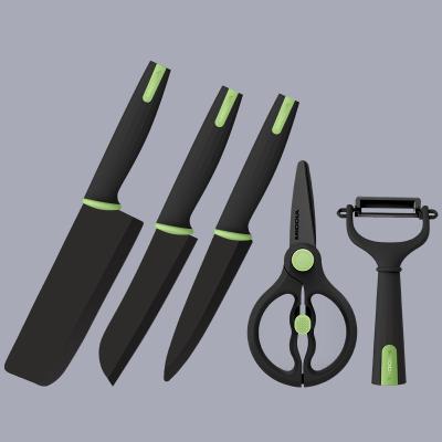 China Zirconia Ceramic Knife Set 5 Piece with PP Handle Peeler Scissors 4.5 5 6 Inch for sale