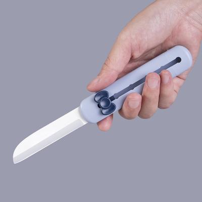 China Zirconia Ceramic Retractable Fruit Knife 19cm Non-Stick Rust Proof Blade for sale