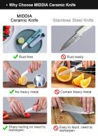 China Zirconia Ceramic Retractable Fruit Knife 19cm Non-Stick Rust Proof Blade for sale