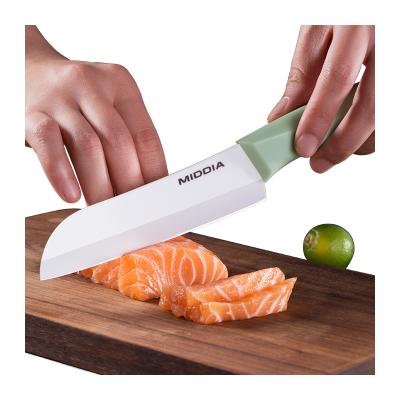 China 5 Inch Ceramic Santoku Chef Knife Zirconia Blade with Sheath 19cm Handle for sale