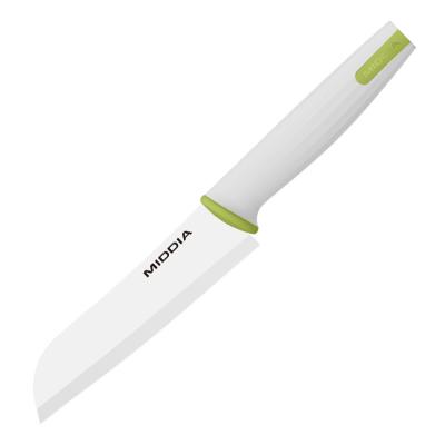 China Anti-bacteria Japanese Santoku Kitchen Knife 5 Inch Ceramic Chef Knife Zirconia Colorful Handle for sale