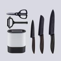 China Ceramic Kitchen Knife Set 6 Inch Chef Knife 5 Inch Santoku 4.5 Inch Fruit Knife Peeler Scissors for sale