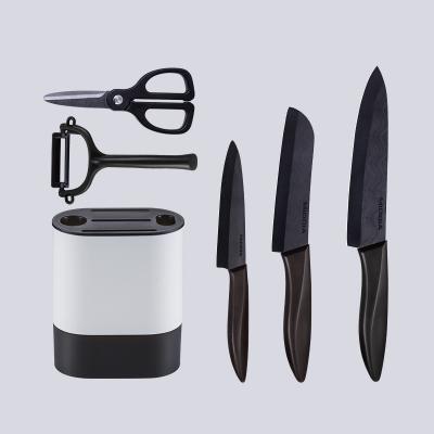 China Ceramic Kitchen Knife Set 6 Inch Chef Knife 5 Inch Santoku 4.5 Inch Fruit Knife Peeler Scissors for sale