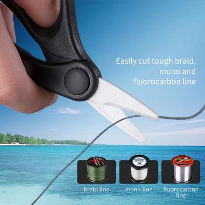 China MIDDIA Ceramic Fishing Scissors 1 Inch Serrated Blade Zirconia Alloy Handle for sale