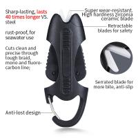 China Zirconia Ceramic Fishing Scissors 9.8cm Serrated Edge Braid Line Cutter Anti Rust for sale