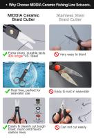 China 1 Inch Zirconia Ceramic Serrated Fishing Scissors for Braid Mono and Fluorocarbon Lines for sale
