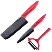 China MIDDIA Ceramic Kitchen Knives Set 3 Piece Colorful Handle Cleaver Fruit Knife Peeler 6 Inch for sale