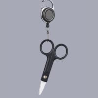 China 1 Inch Ceramic Fishing Braid Scissors Zirconia Blade Serrated Edge Orange Handle for sale