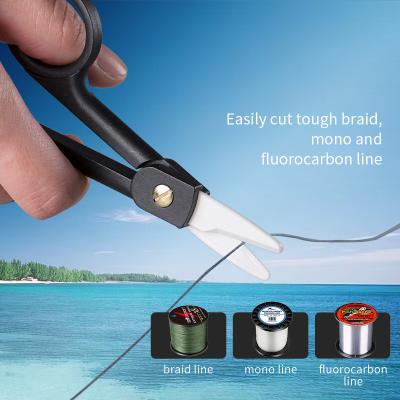 China MIDDIA 1 Inch Ceramic Serrated Fly Fishing Line Scissors for Braid Mono Fluorocarbon for sale