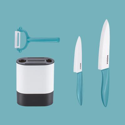 China MIDDIA 6 Inch Black Ceramic Chef Knife 4.5 Inch Fruit Cutter Peeler Set 3 Piece Kitchen Knife Set for sale