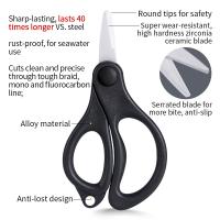 China Zirconia Ceramic Fishing Scissors 1 Inch Serrated Blade for Braid Mono Fluorocarbon Line for sale
