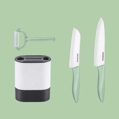 China MIDDIA Ceramic Knife Set 6 Inch Chef Knife 4.5 Inch Fruit Cutter with Peeler Zirconia Blade for sale