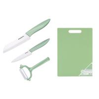 China MIDDIA Top Grade Ceramic Santoku Knife Set 5 Inch with Colorful Fruit Kit and Cutting Board for sale