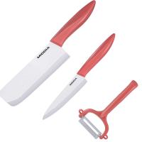 China MIDDIA 3 Piece Zirconia Ceramic Kitchen Knife Set 6 Inch 4.5 Inch Peeler Blue PP Handle for sale
