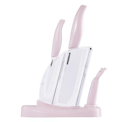 China MIDDIA Ceramic Knife Set 4 Piece Zirconia Blade Kitchen Knives for Fruits Vegetables Baby Food for sale